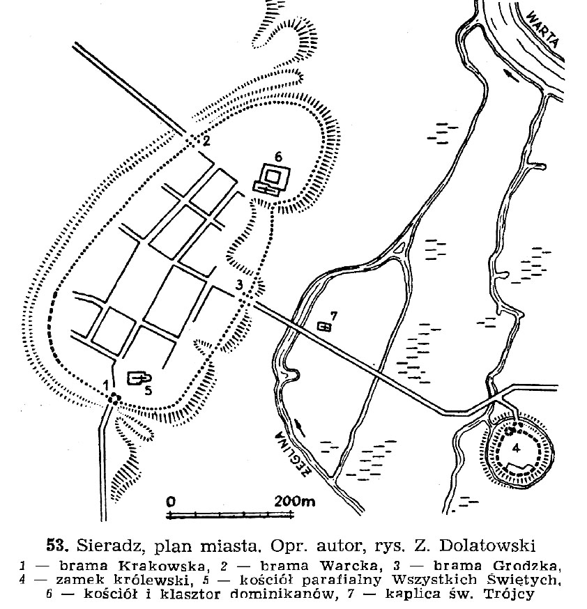 Sieradz - zamek - Architektura średniowiecza i starożytności